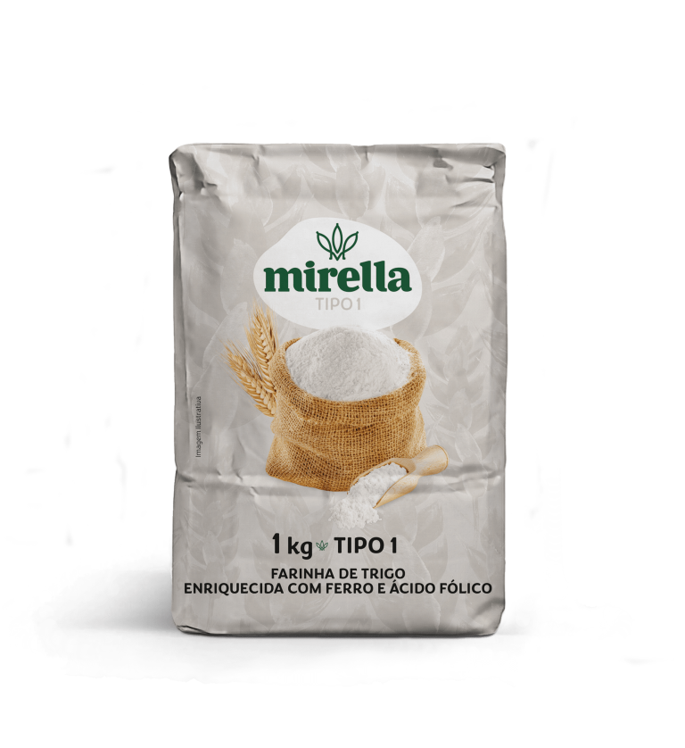 FARINHA DE TRIGO MIRELLA (PAPEL) TIPO 1 - 1KG - Ocrim